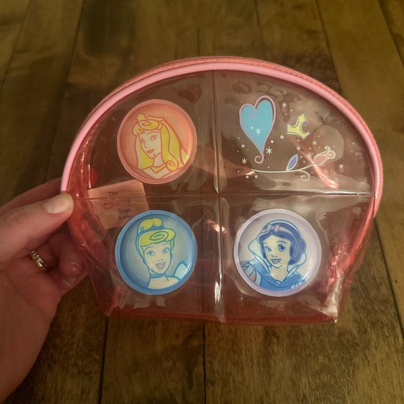 Disney | Bags | Disney Princess Clear Cosmetic Bag With Pink Trim ...